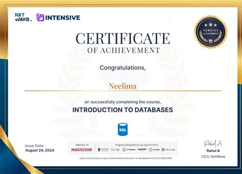 Neelima Martha On Linkedin Introductiontodatabases Thankyounxtwave