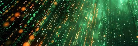 Premium Photo Green Binary Data Flow Abstract Background