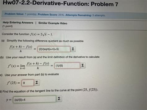 College Calc 1 Derivative Function I Tried It Multiple Times I Couldnt Find The Answer R