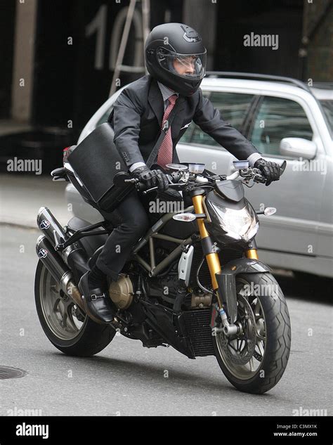 Shia Labeouf Rides A Motorcycle On The Movie Set For The Film Wall