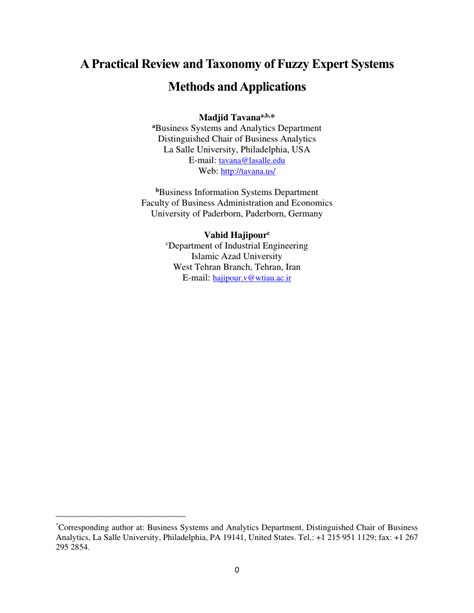 pdf a practical review and taxonomy of fuzzy expert systems methods