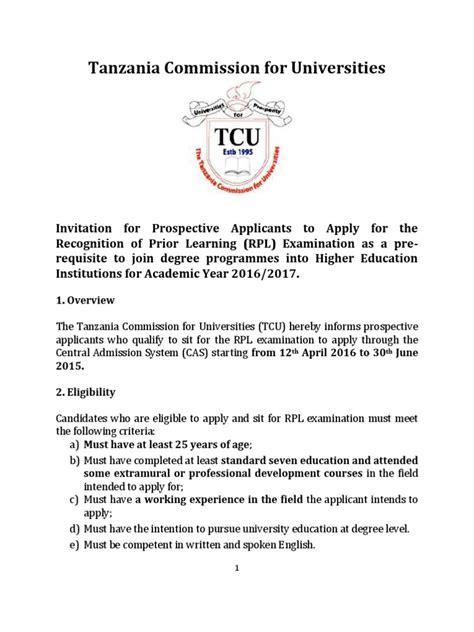 Rpl Application 2016pdf Test Assessment Business