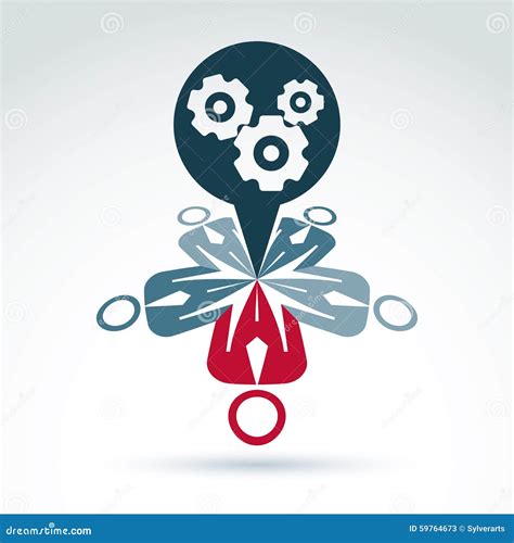 Teamwork And Business Team With Gears And Cogs Icon Stock Vector Illustration Of Cogs