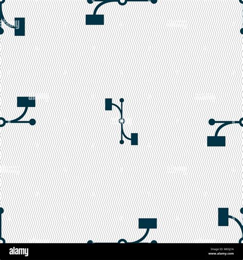 Bezier Curve Icon Sign Seamless Abstract Background With Geometric Shapes Vector Illustration