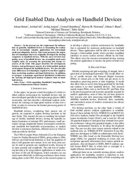 Pdf Grid Enabled Data Analysis On Handheld Devices