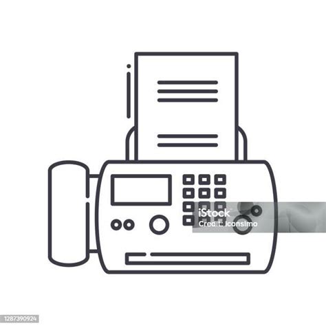 팩스 메시지 아이콘 선형 격리 된 그림 얇은 줄 벡터 웹 디자인 기호 흰색 배경에 편집 가능한 스트로크와 개요 개념 기호 개체 그룹에 대한 스톡 벡터 아트 및 기타 이미지