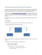 Selection Statements Docx Selection Statements If If Else And Nested If Else Statement By