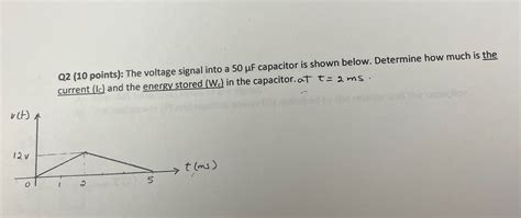 Solved Q2 (10 ﻿points): The voltage signal into a 50μF | Chegg.com