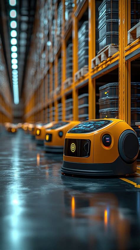 Modern Warehouse With Autonomous Robots Efficiently Managing Inventory And Fulfillment Processes