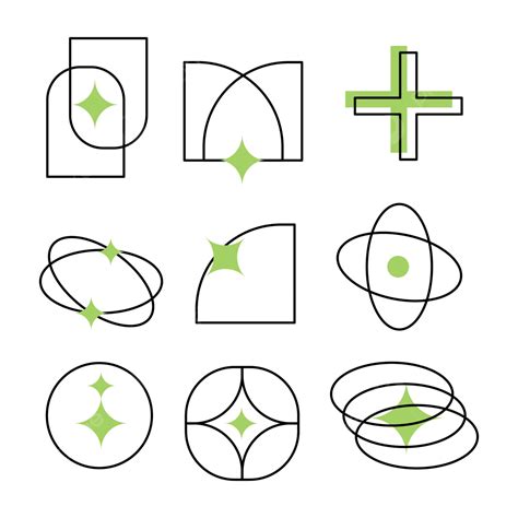 Premium Geometric Line Shape For Business Decoration Pattern Set Vector Business Geometric