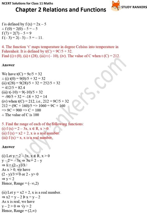 Ncert Solutions For Class 11 Maths Chapter 2 Relations And Functions