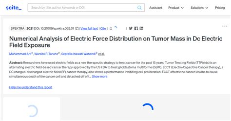 Numerical Analysis Of Electric Force Distribution On Tumor Mass In Dc Electric Field Exposure