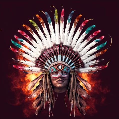 Premium Ai Image Apache Chief Illustration