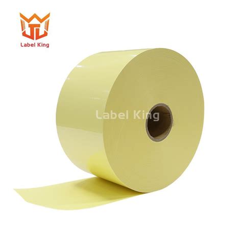 Printing Material 16um Pet Film Sticker Label 140g Yellow Backing Paper Using Strong Adhesive Printing Material 16um Pet Film Sticker Label 140g Yellow Backing Paper Using Strong Adhesive