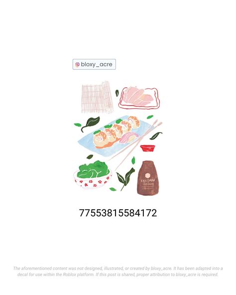 Bloxburg Decal Sushi🖼️ Bloxburgdecals Bloxburgcustomdecals