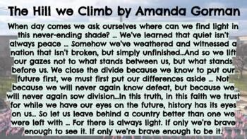The Hill We Climb By Amanda Gorman Inauguration Poem 2021 Tpt