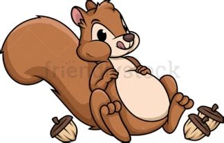 Fat Squirrel Cartoon Clipart Vector Friendlystock