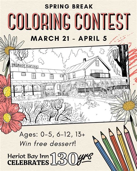 Spring Break Coloring Contest Heriot Bay Inn Top Quadra Island