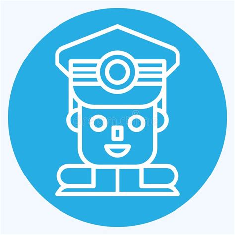 Icon Commandant Related To Military Symbol Blue Eyes Style Simple Design Editable Stock