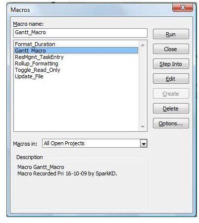 Using Macros In Microsoft Project