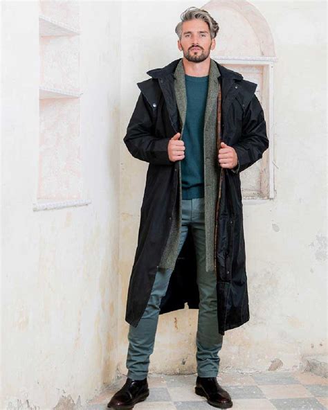 Jack Murphy Lambourne Mens Long Bush Coat Cape Designs Long Coat Men