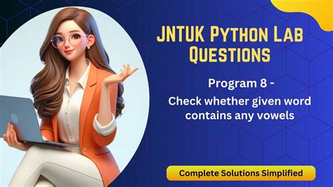 Python Program To Check For Vowels In A Wordprogram 8jntukr19 Pythonforbeginner Youtube