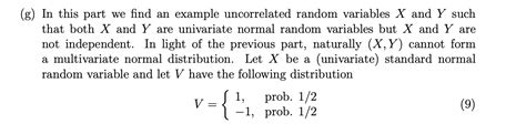 Solved G In This Part We Find An Example Uncorrelated Chegg