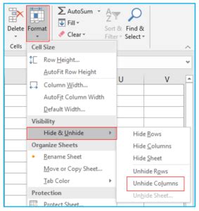 How To Unhide Columns In Excel Resource