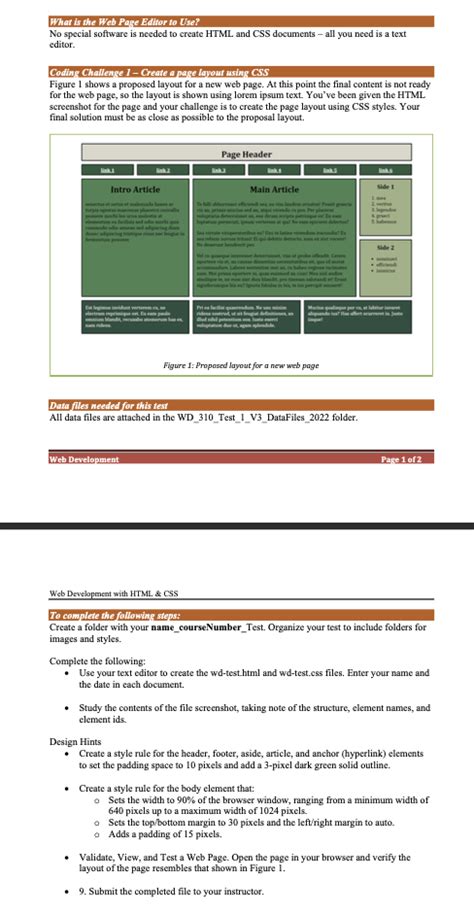 Solved What Is The Web Page Editor To Use No Special Chegg Com