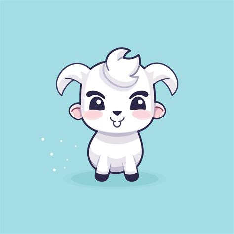 Cute Kawaii Goat Chibi Mascot Vector Cartoon Style 23169767 Vector Art