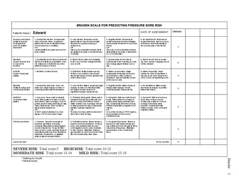 Braden Scale Template Edward 1 Header 1 Braden Scale For Predicting