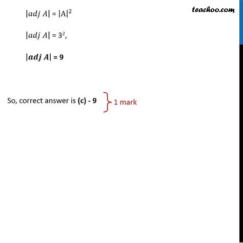 If A Is Square Matrix Of Order X Such That A Then Adj A