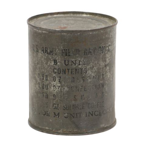 Boîte De Ration B Unit Us Army Field Ration C 1942 Pleine