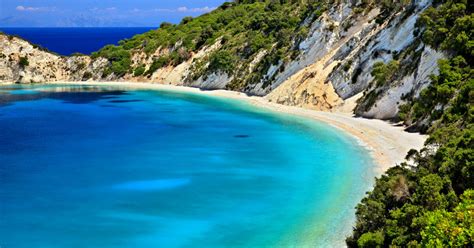Ionian Islands Ithaca Gidaki The Blue Beach That Looks Like
