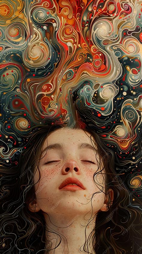 Premium Photo A Girl With Her Eyes Closed And The Word I Love On Her Face