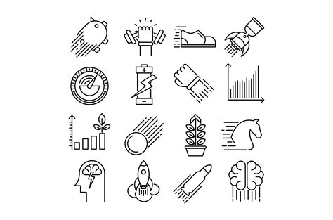 set of performance icons graphic by back1design1 · creative fabrica