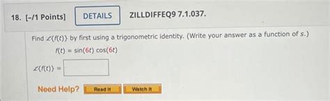 Solved Find L{f T } By First Using A Trigonometric Identity