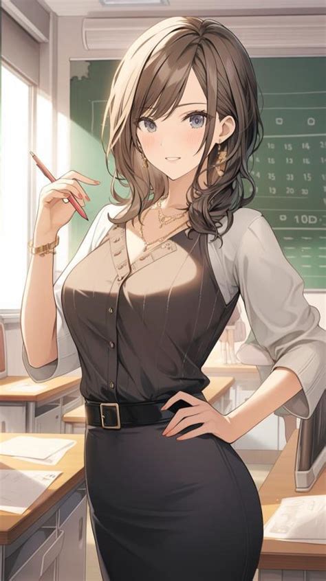 High School Anime Cute Women Teacher 625 Photo 28861
