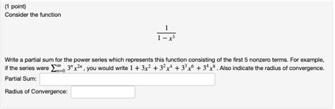 solved 1 point consider the function 1 1 1 x3 write a