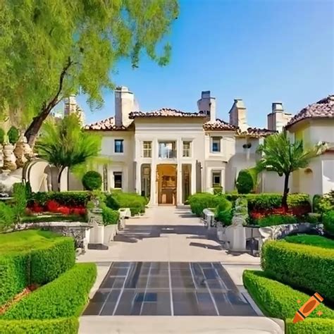 Luxurious California Mega Mansion With Beautiful Garden On A Sunny