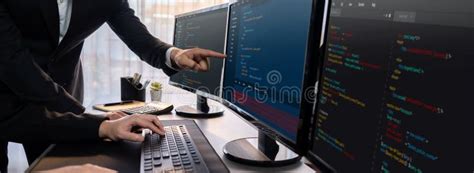 Programmer And Software Engineer Working In Tech Develop Company Trailblazing Stock Image