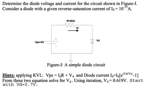 Solved Determine The Diode Voltage And Current For The Circuit Shown