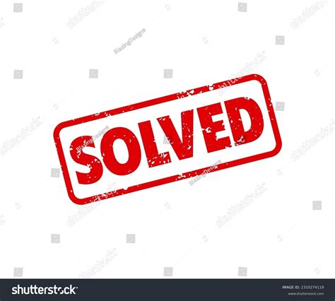 Realistic Isolated Rubber Stamp Solved Logo Stock Vector Royalty Free