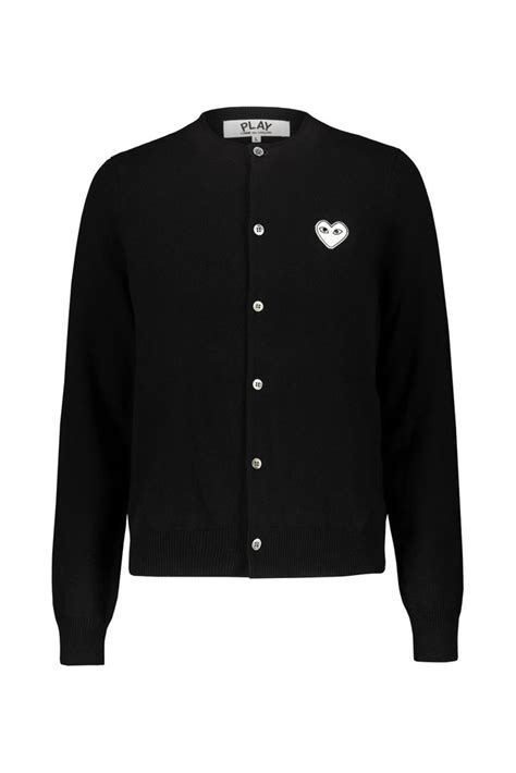 Comme Des Garcons 꼼데 가르송 플레이 하트 패치 니트 가디건 페칭