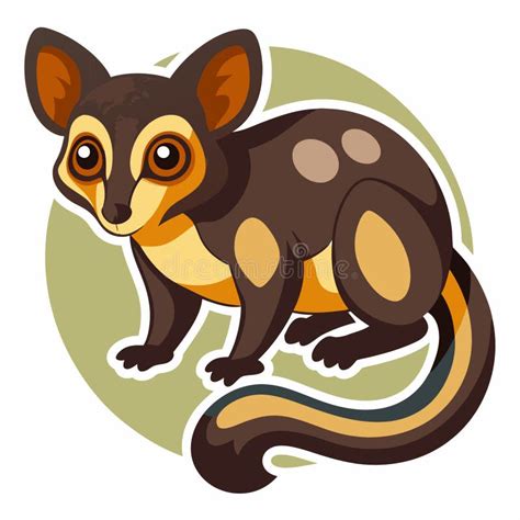 Cartoon Illustration Of Cuscus Animal With Big Eyes Stock Image