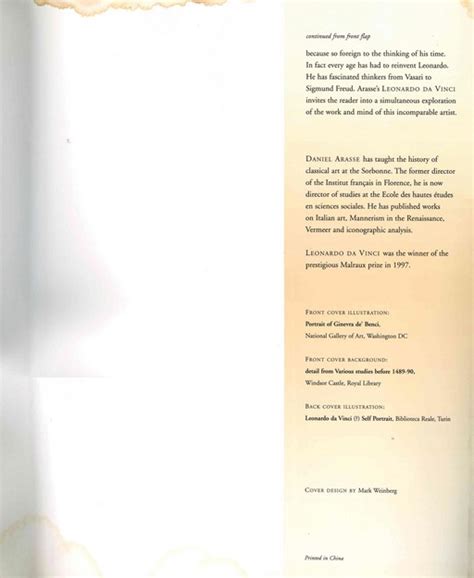 Leonardo Da Vinci Daniel Arasse Books And Stuff