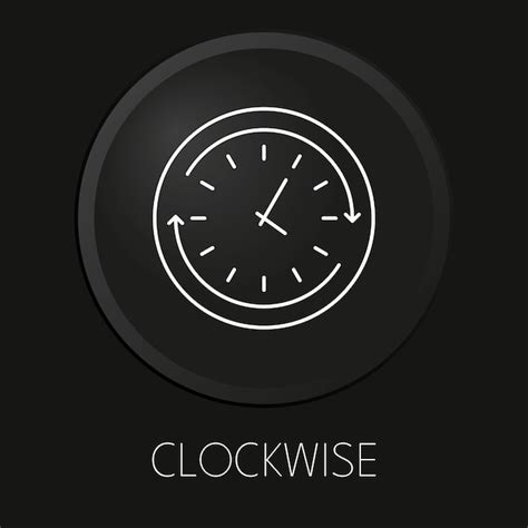 premium vector clockwise vector line icon on 3d button isolated on