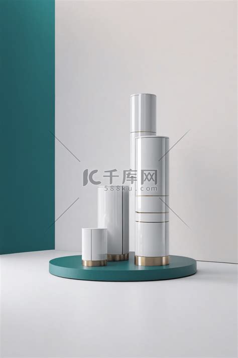 渲染简约几何圆柱体电商展台高清摄影大图 千库网