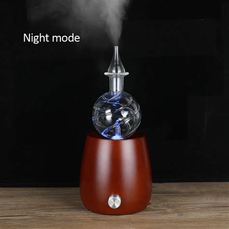 Pure Esssential Oil Glass Waterless Nebulizing Diffuser Real Wood