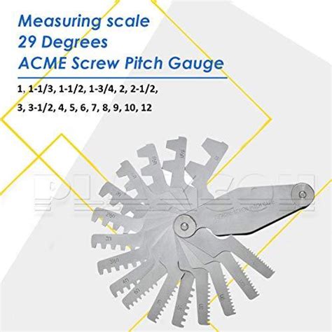 Plaxcon 29 Degree Acme Screw Pitch Gauge Stainless Steel Thread Pitch